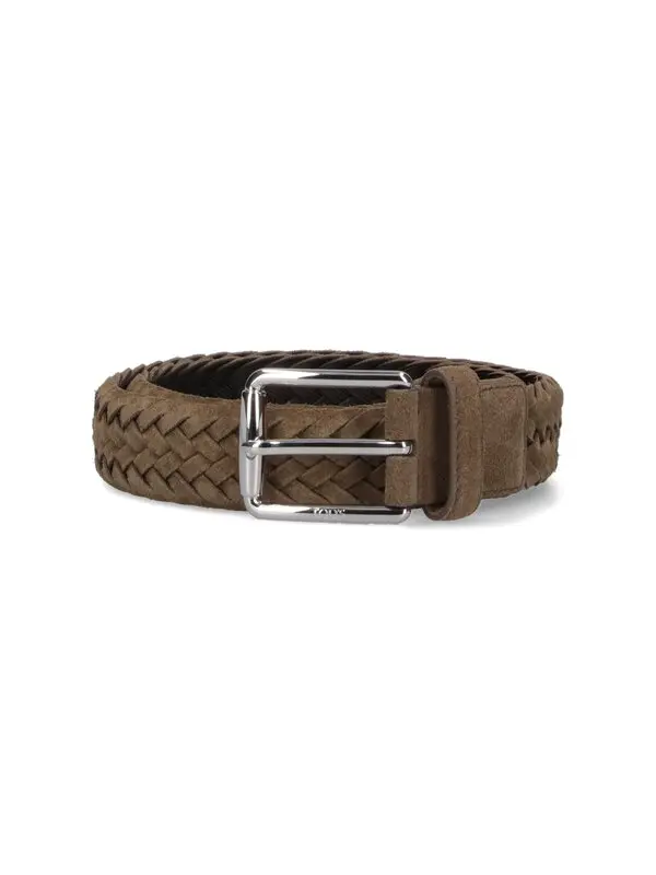 TOD'S Woven Suede Belt - Brown