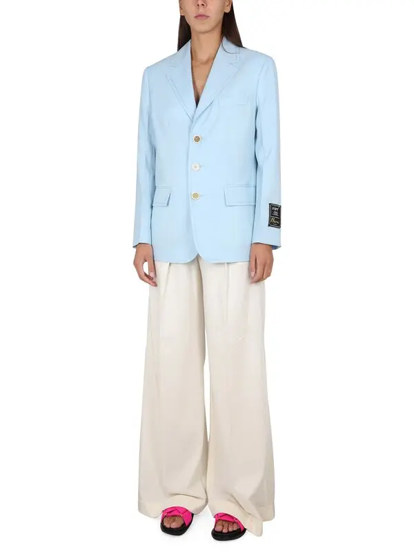 Marni Cool Wool Long Blazer - Azure