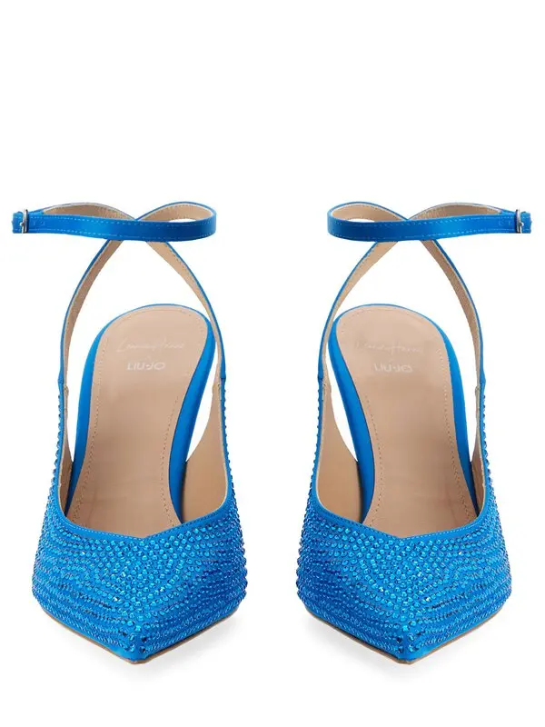 LEONIE HANNE X LIU JO Satin Slingback With Hourglass Heel - Azure