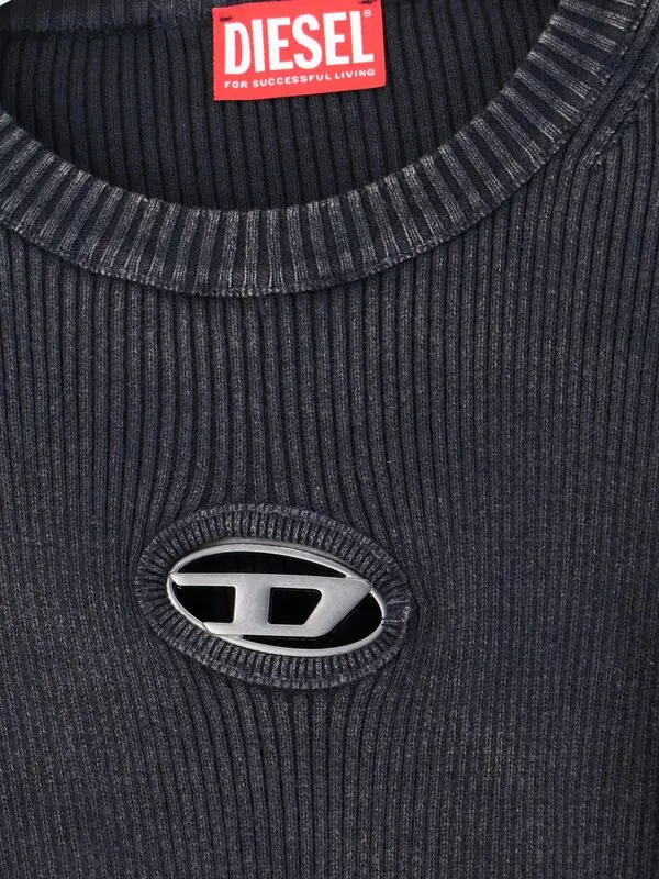 Diesel Knit Crop Top - Black