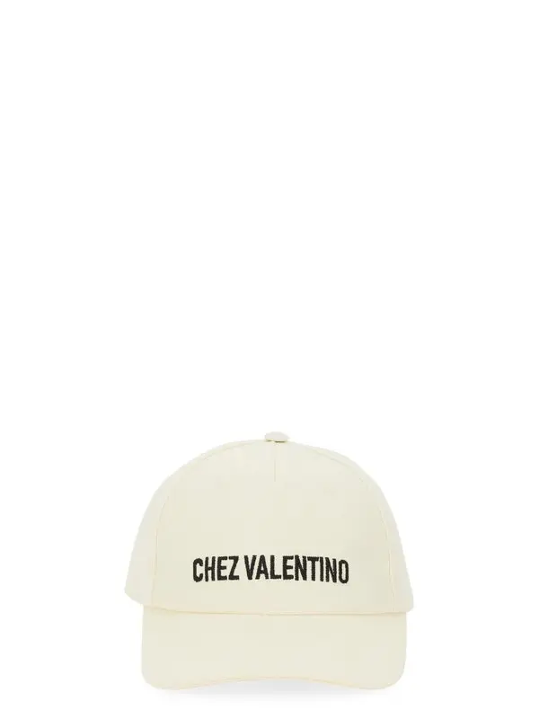 Valentino Garavani Baseball Cap With Embroidery - Ivory
