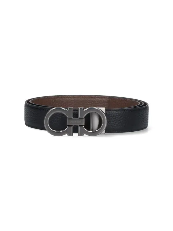 FERRAGAMO Gancini Reversible Belt - Black