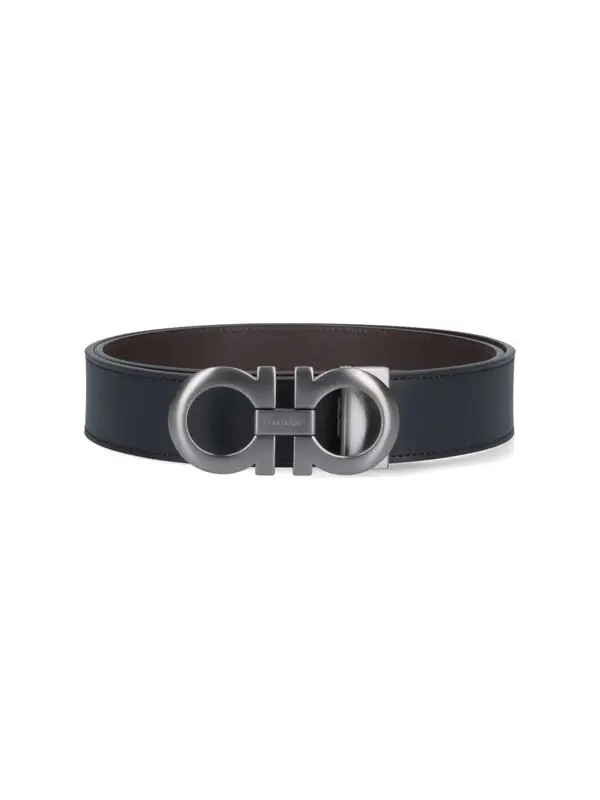FERRAGAMO Gancini Reversible Belt - Black