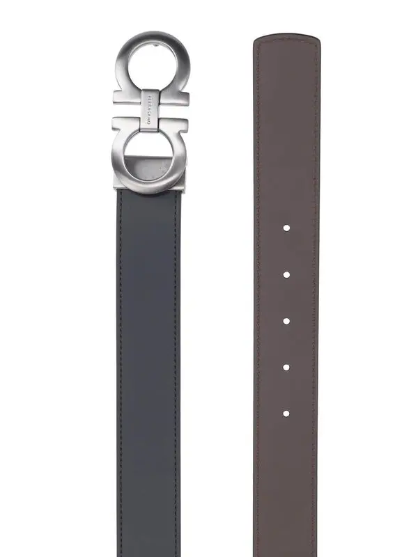 FERRAGAMO Gancini Reversible Belt - Black