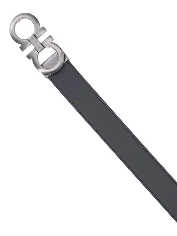 FERRAGAMO Gancini Reversible Belt - Black