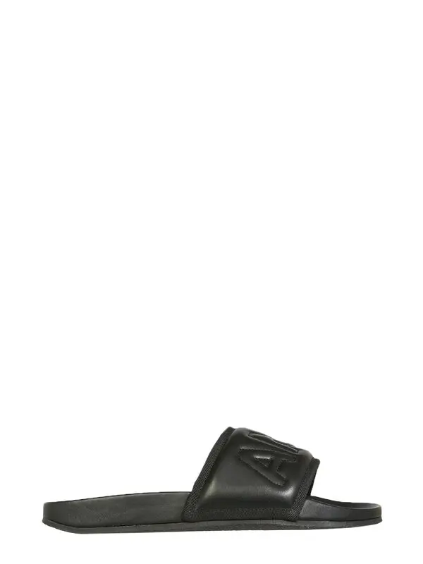 AMBUSH Leather Slide Sandals - Black
