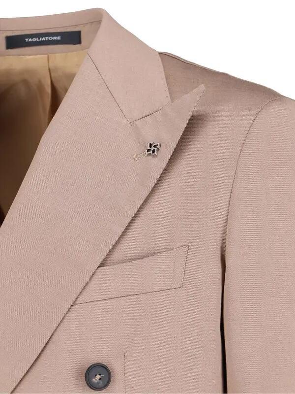 Aspesi Double-breasted Suit - Taupe