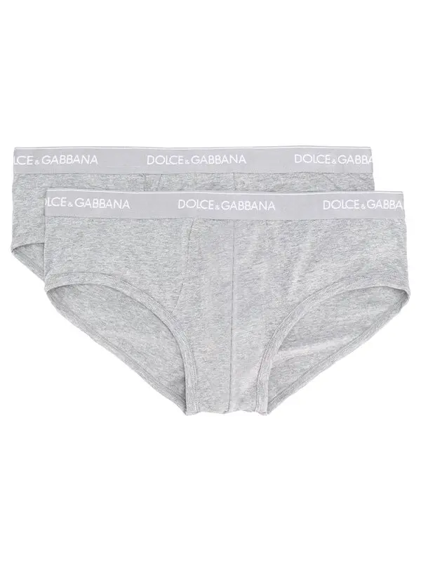 Dolce & Gabbana Bi-pack Cotton Briefs - Grey
