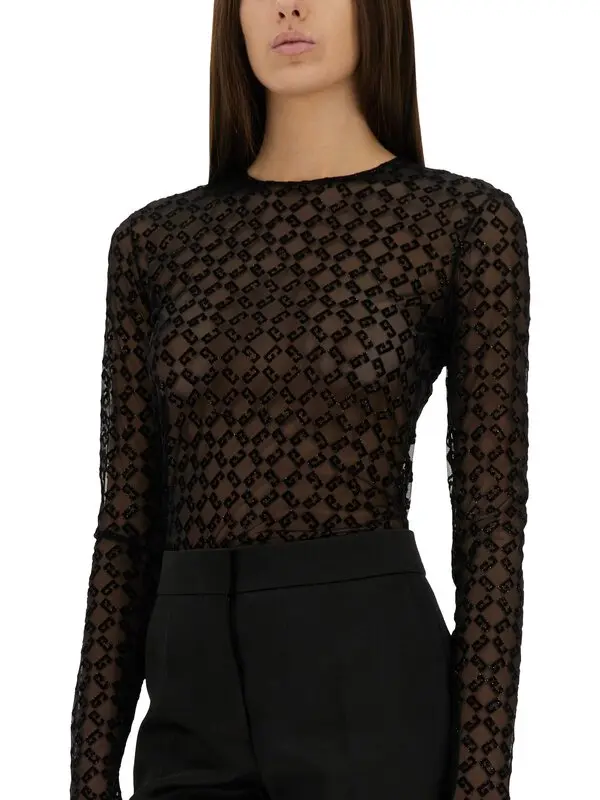 Givenchy Monogram Tulle Bodysuit - Black