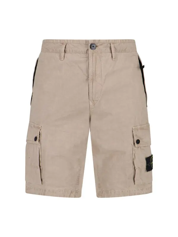 Stone Island Cargo Bermuda Shorts - Beige