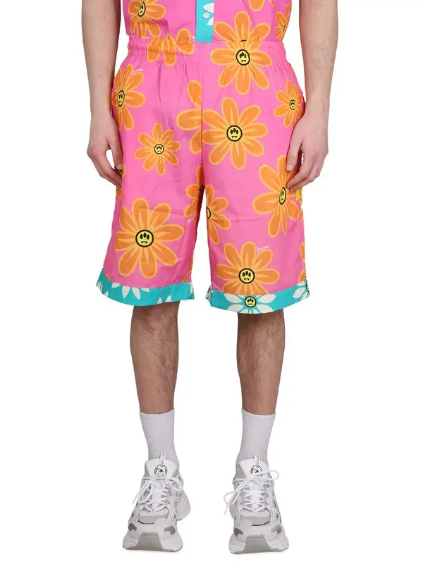 BARROW Sunflower Print Bermuda Shorts