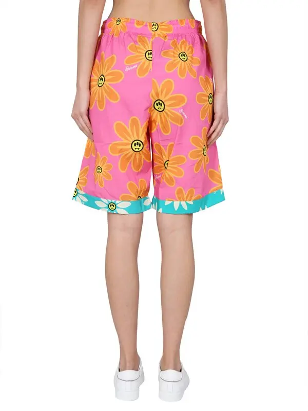BARROW Sunflower Print Bermuda Shorts