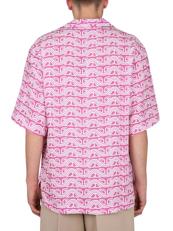Gcds Monogram Waved Shirt - Fuchsia