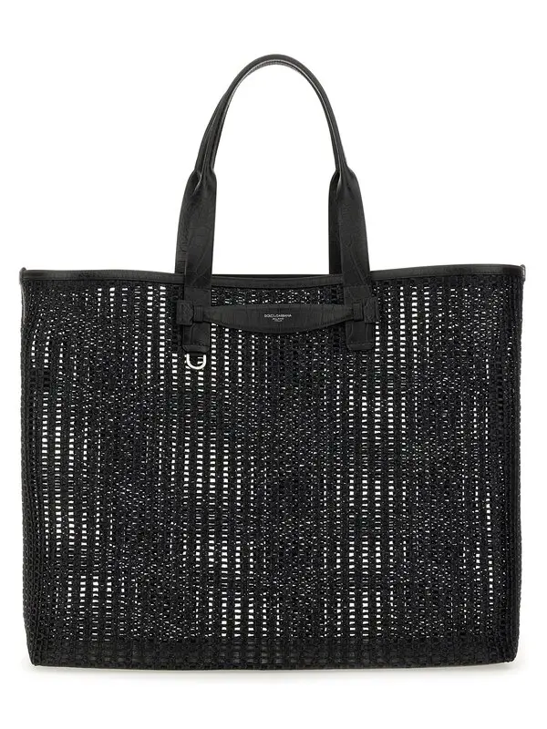 Dolce & Gabbana Woven Mesh Shopper - Black