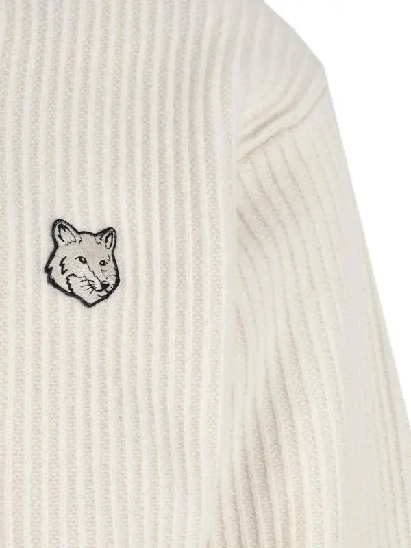 Maison Kitsuné Merino Wool Sweater With Fox Embroidery