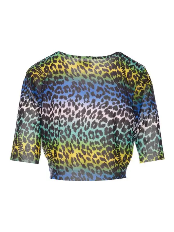 GANNI Animal Print Top