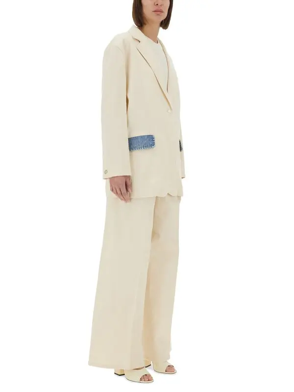 Moschino Urban Wide Fit Trousers - Ivory