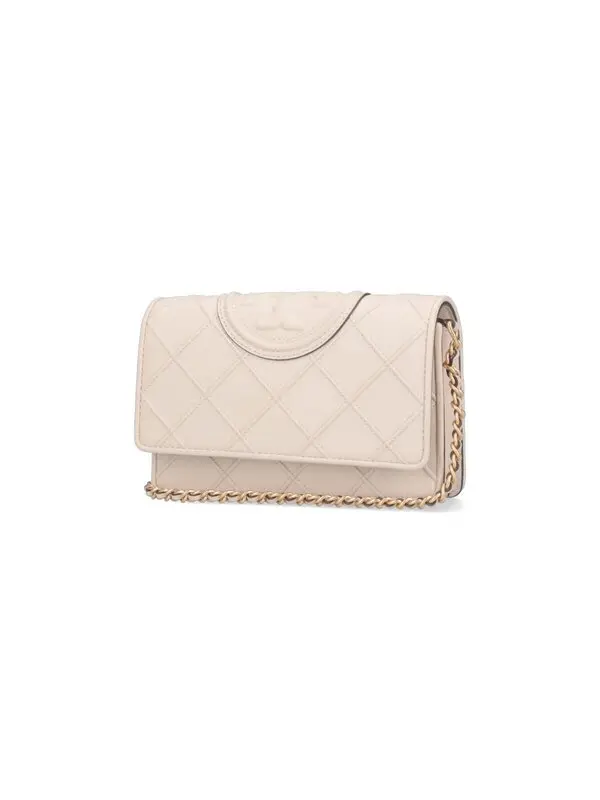 Tory Burch Fleming" Chain Wallet - Cream