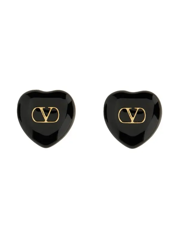 Valentino Garavani Coeur Royal Stud Earrings - Black