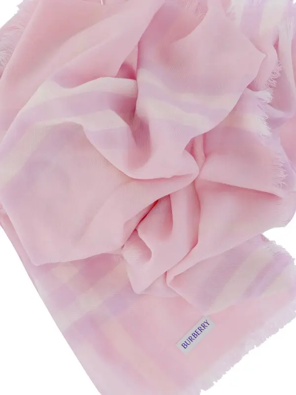 Burberry Check' Wool Scarf - Pink