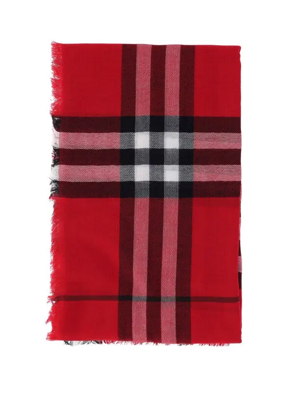 Burberry Check' Wool Scarf - Red