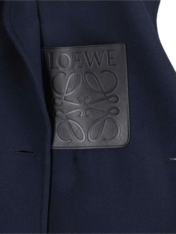 Loewe Double-breasted Wool Coat - Blue
