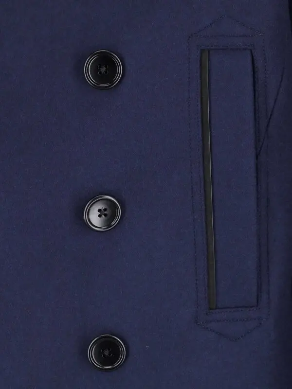 Loewe Double-breasted Wool Coat - Blue