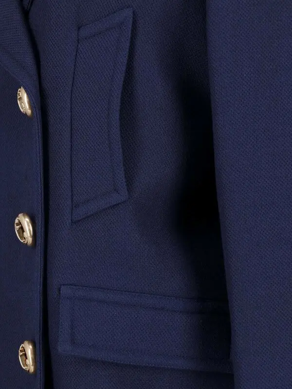 Loewe Double-breasted Wool Coat - Blue