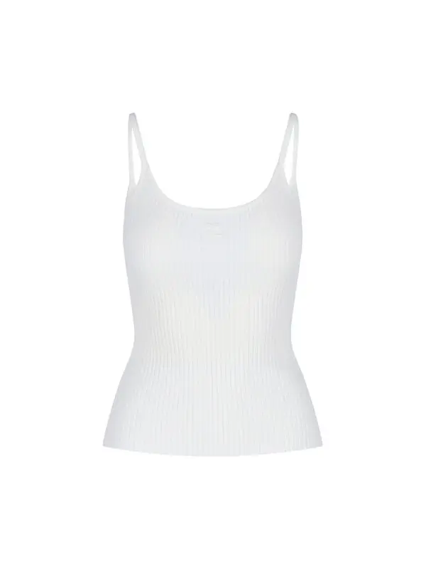 COURREGES Ribbed Logo Tank Top
