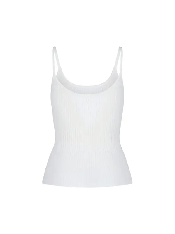 COURREGES Ribbed Logo Tank Top