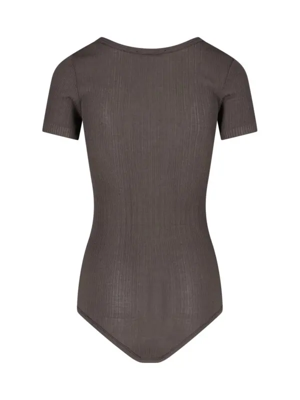 LEMAIRE Ribbed Bodysuit - Brown