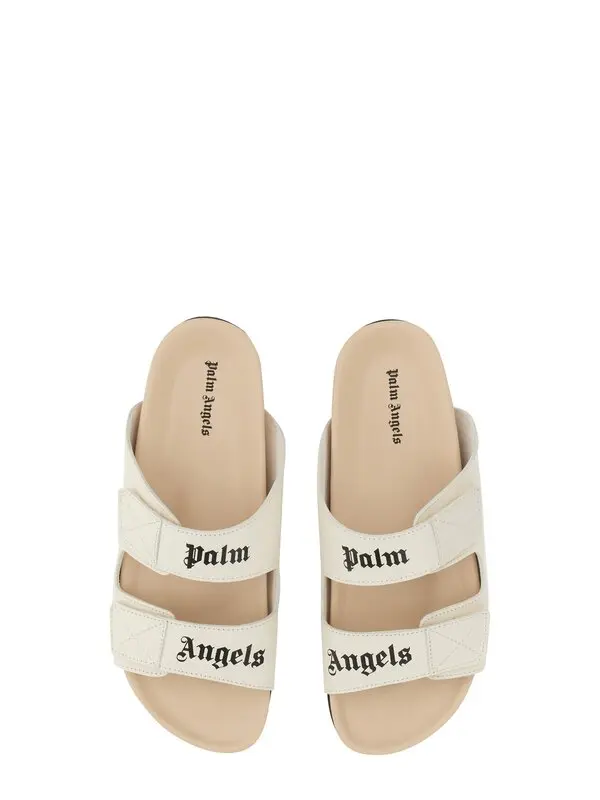 Palm Angels Logo Sandals - White