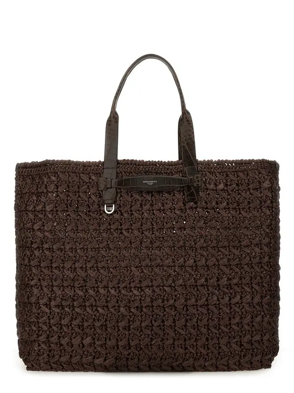Dolce & Gabbana Woven Mesh Shopper - Brown
