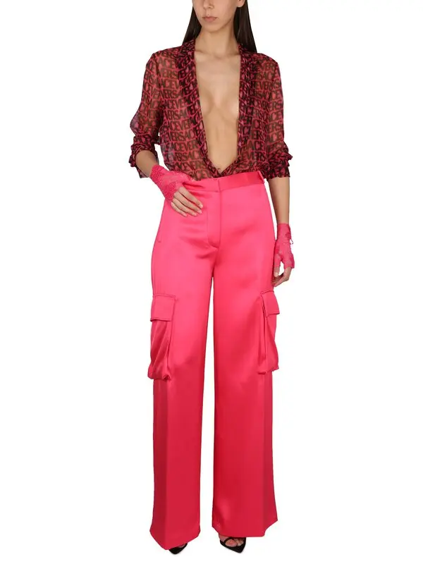 Versace Wide Leg Duchesse Pants