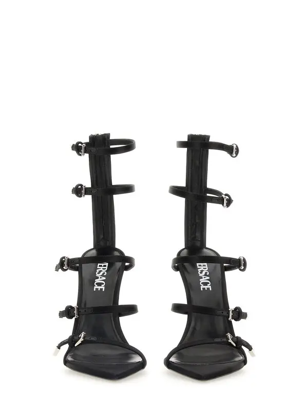 Versace Pointed Toe Sandals - Black