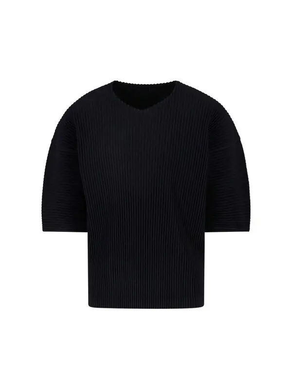 Issey Miyake Pleated T-shirt - Black