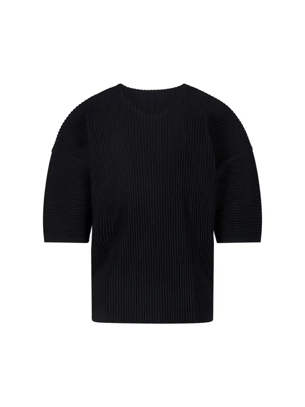 Issey Miyake Pleated T-shirt - Black