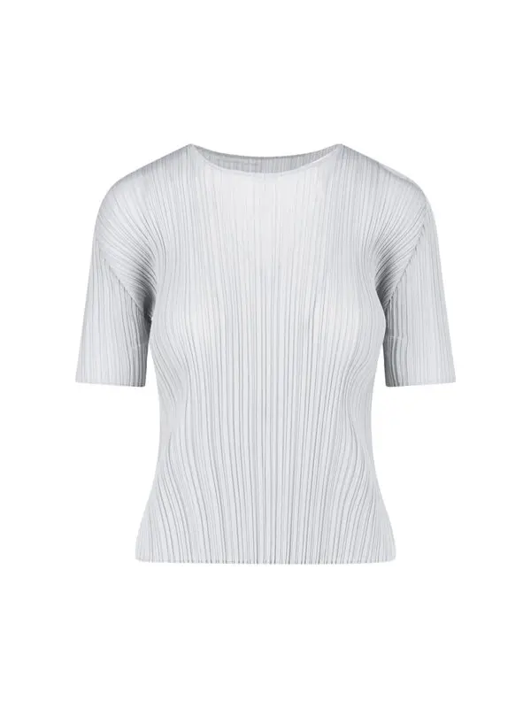 HOMME PLISSE Pleated T-shirt - Gray