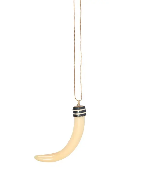 Tory Burch Horn Resin Pendant Necklace - Ivory