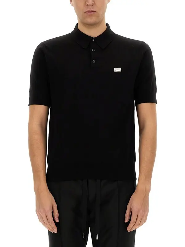 Dolce & Gabbana Polo With Logo - Black