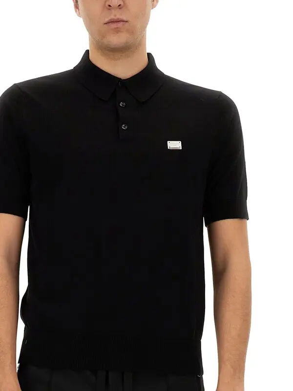 Dolce & Gabbana Polo With Logo - Black