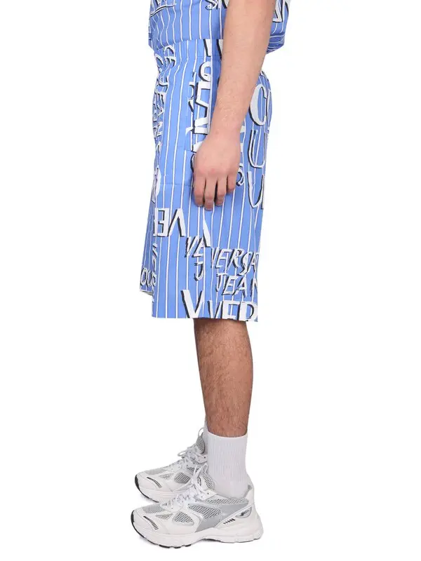 Versace Bermuda Shorts With Logo - Azure