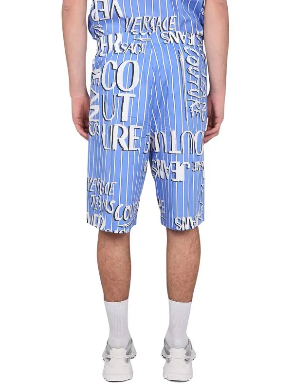 Versace Bermuda Shorts With Logo - Azure
