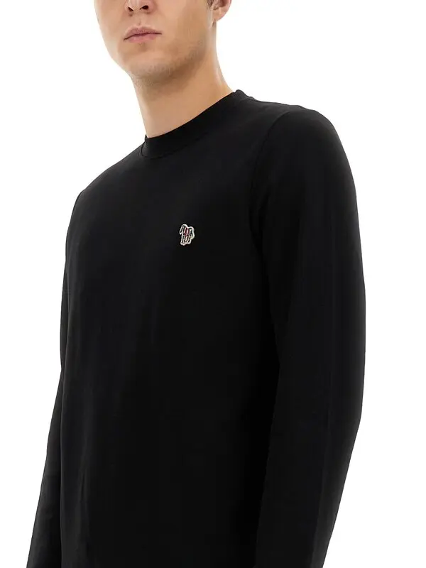 Paul Smith Sweatshirt With Zebra Embroidery - Black