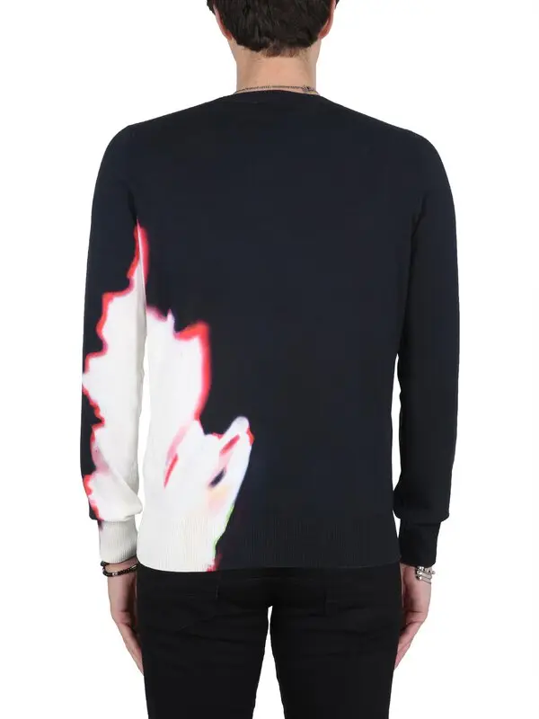 Alexander McQueen Jersey With Solarised Flower Print - Multicolour