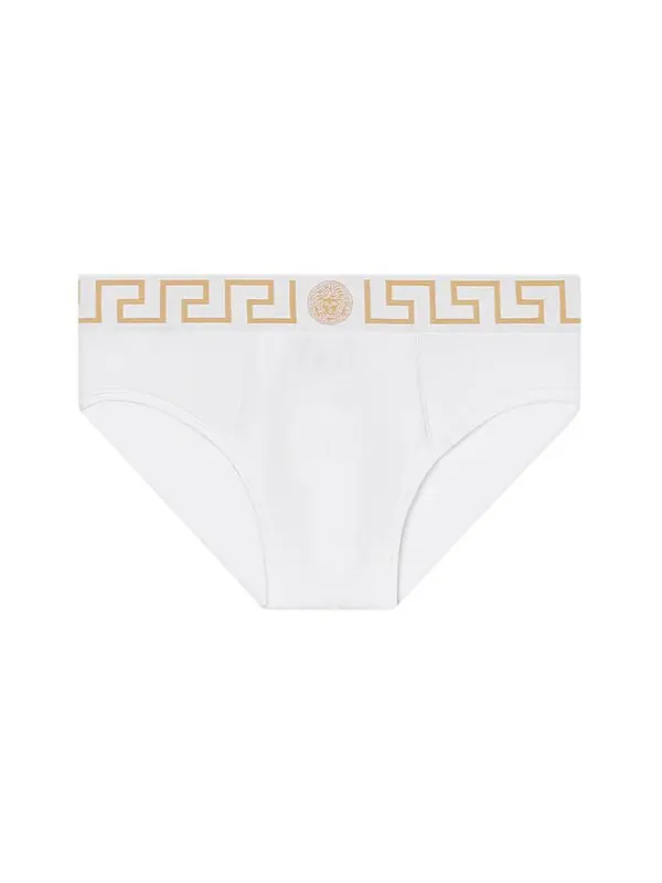 Versace Slip With Greek - White