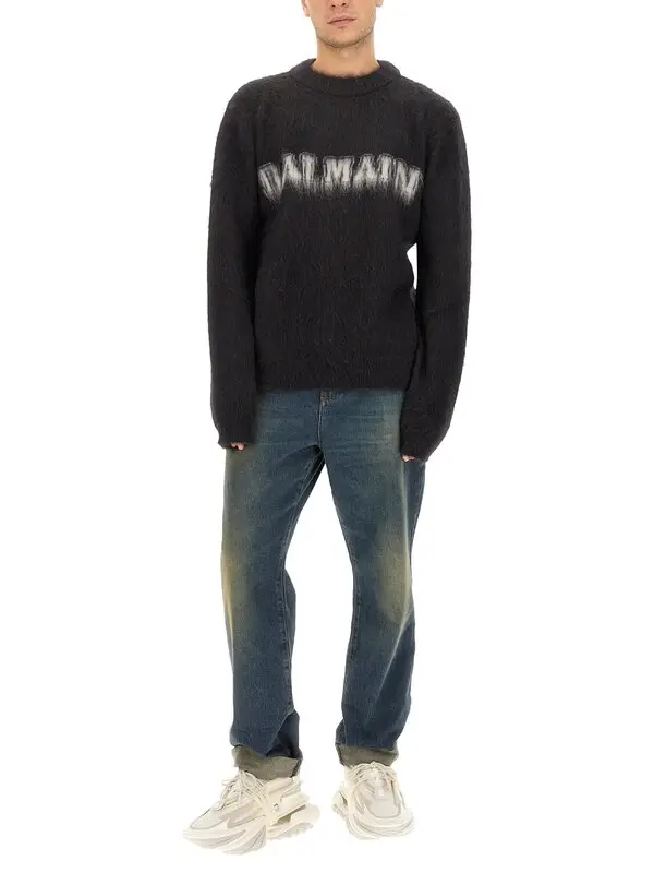 Balmain Retro Logo Pullover - Black