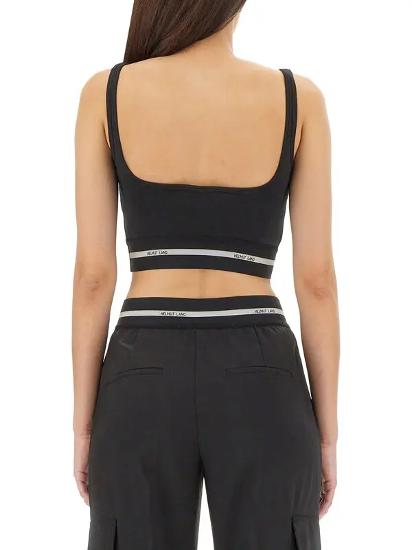 Helmut Lang Cropped Tank Top With Logo