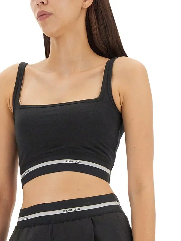 Helmut Lang Cropped Tank Top With Logo