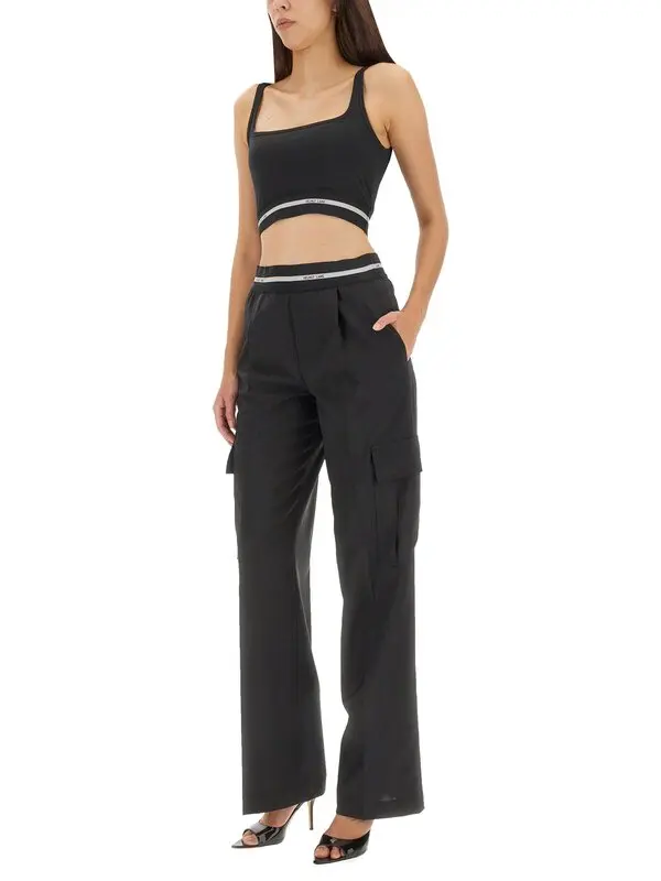 Helmut Lang Cropped Tank Top With Logo